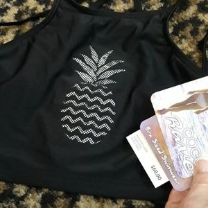 Coco Rave | Swim | Coco Rave Black Halter Pineapple Bathing Suit Top ...